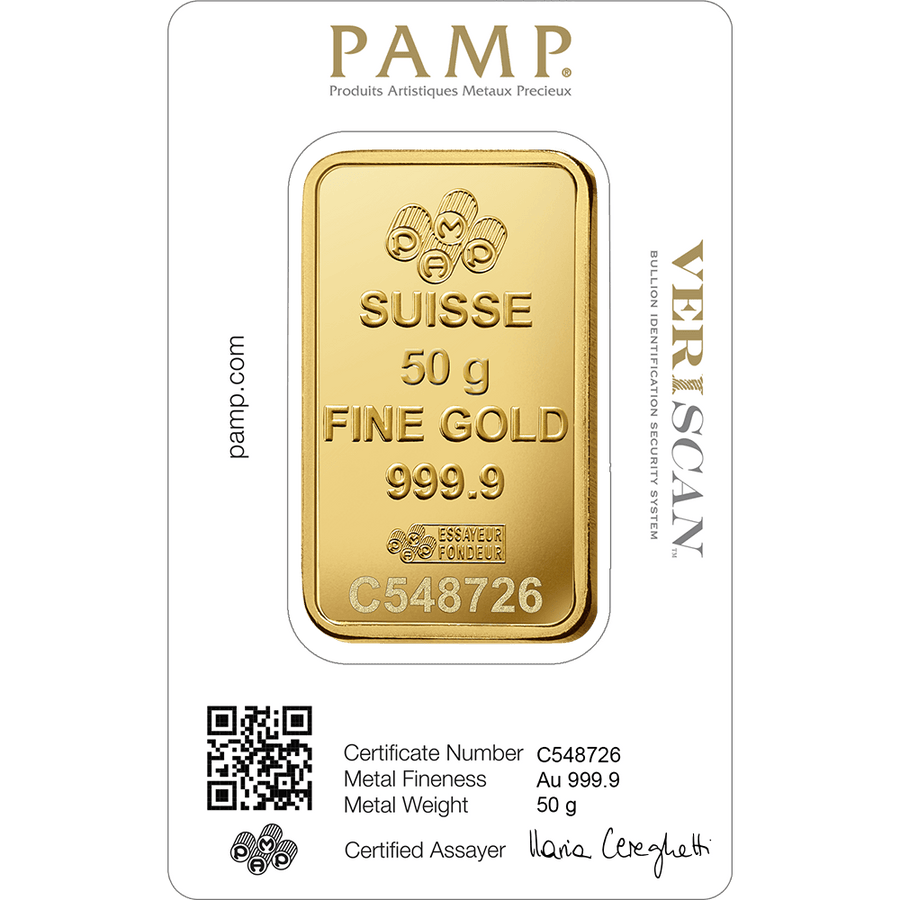 Pamp Suisse Queen Fortuna Gold Bar 24KT - 50 Gram